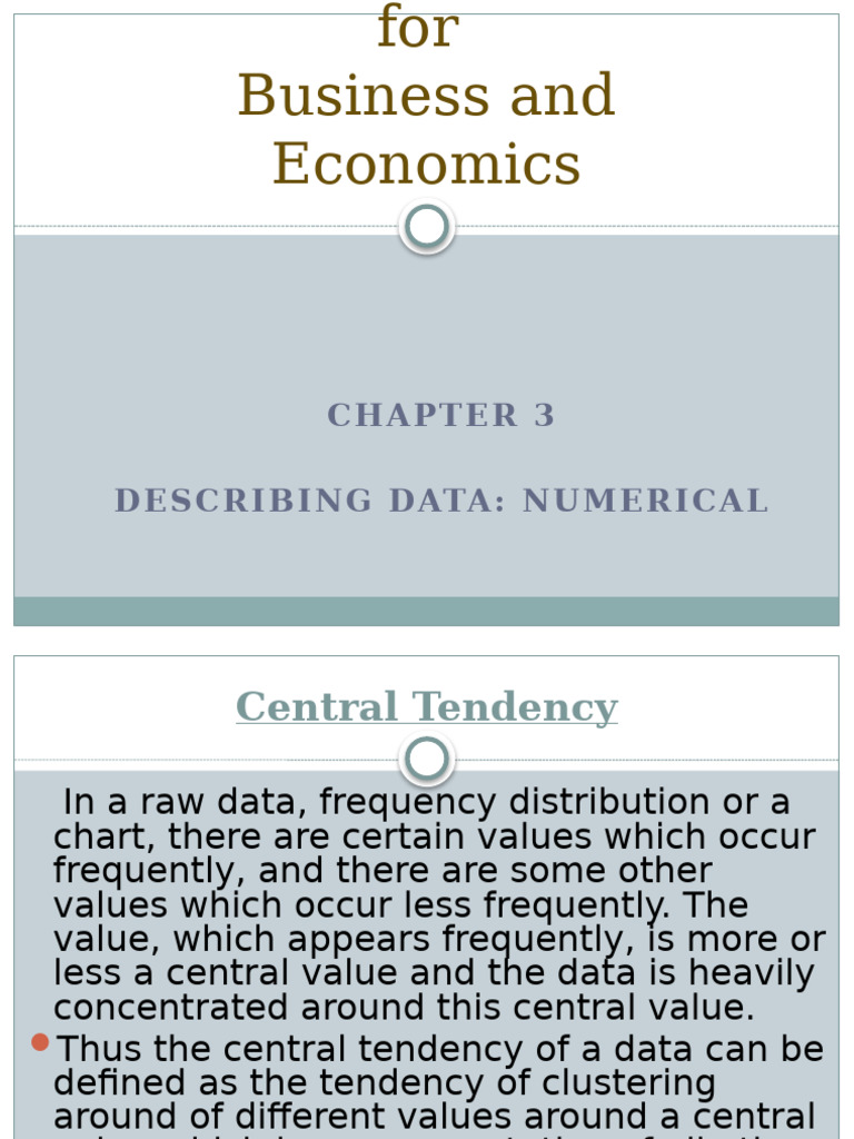 Describing Data Numerical | PDF | Mode (Statistics) | Mean