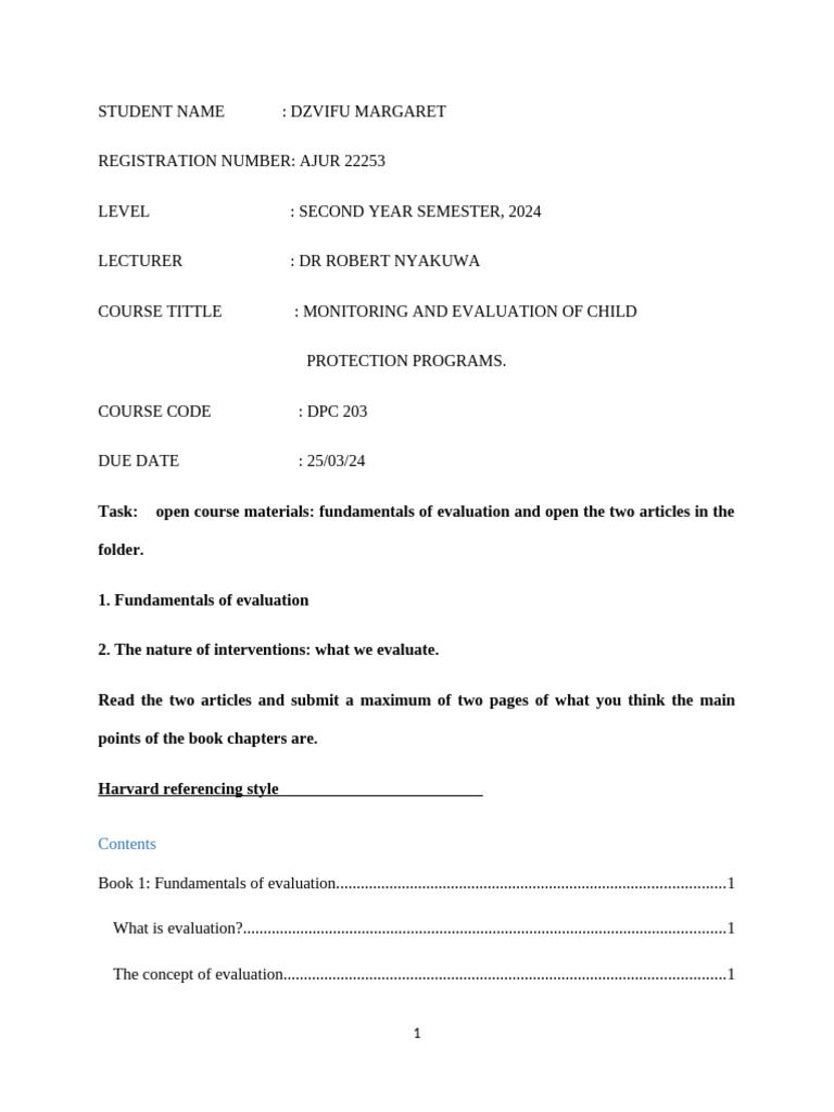 2 Dzvifu Monitoring and Evaluation of CPP | PDF | Evaluation | Program Evaluation