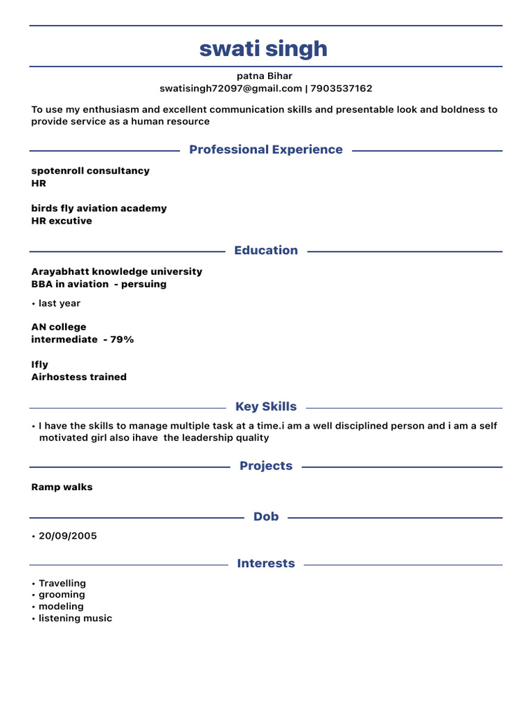 Swati Singh: Professional Experience | PDF