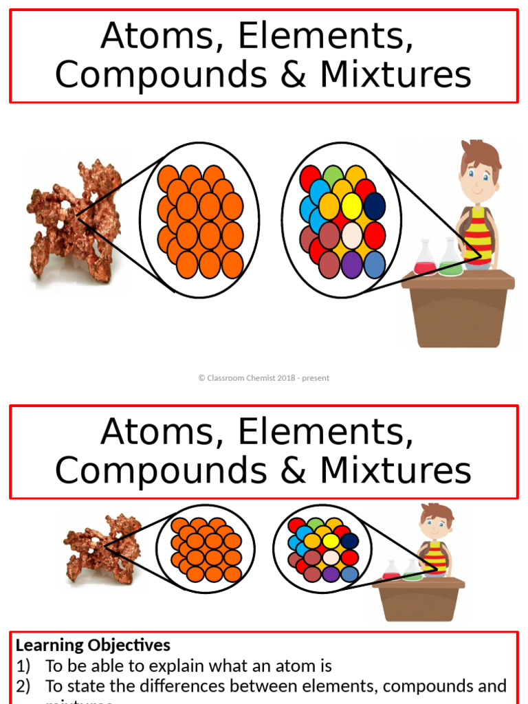 Atoms, Elements, Compounds and Mixtures | PDF | Chemical Compounds ...