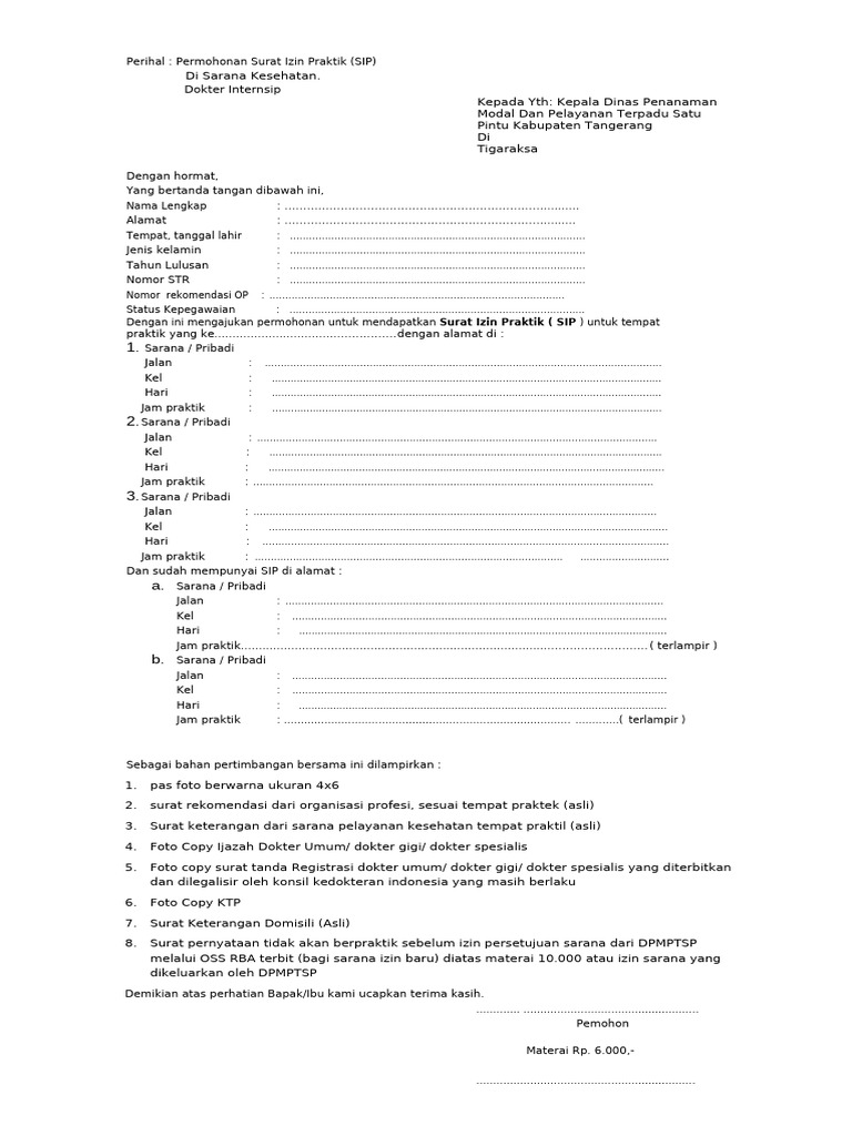 Formulir_permohonan_SIP_Dokter_internsip22 | PDF