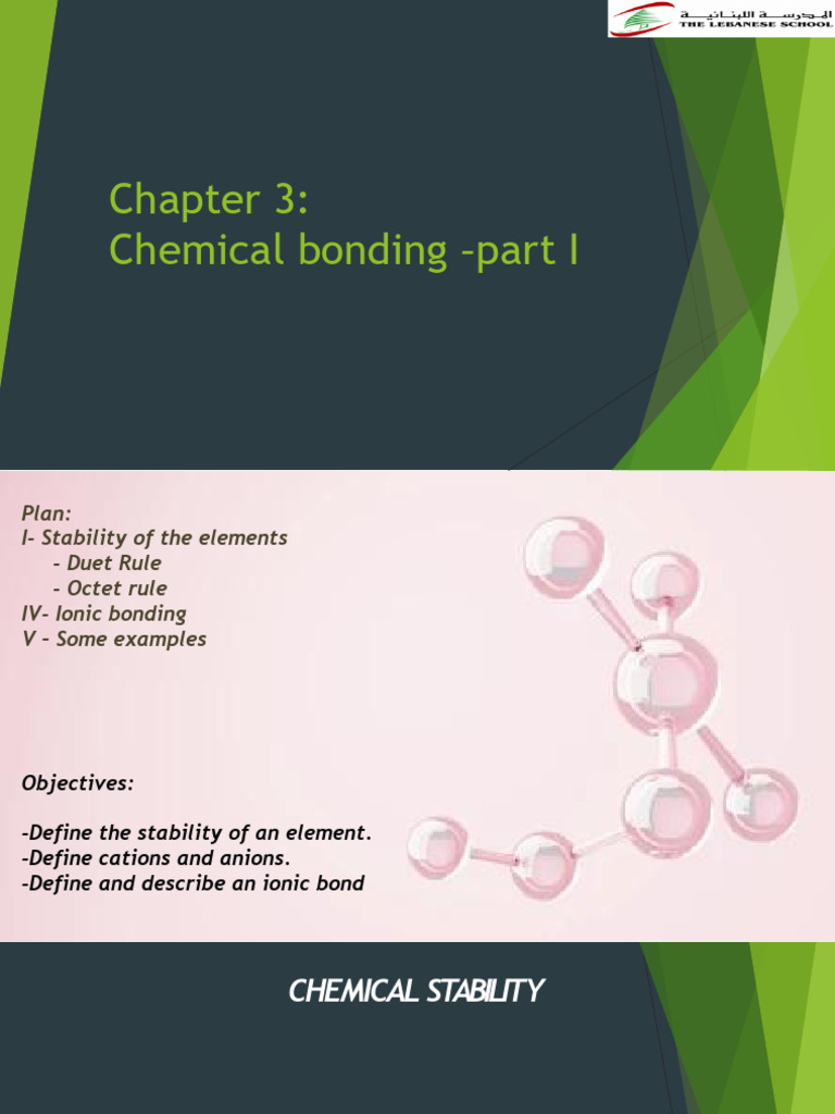 Chapter 3 - Chemical Bonds Part I | PDF | Ion | Ionic Bonding