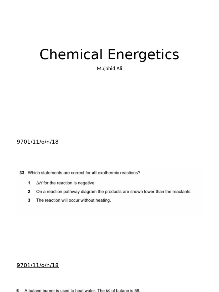Chem P1 Chemical Energetics | PDF