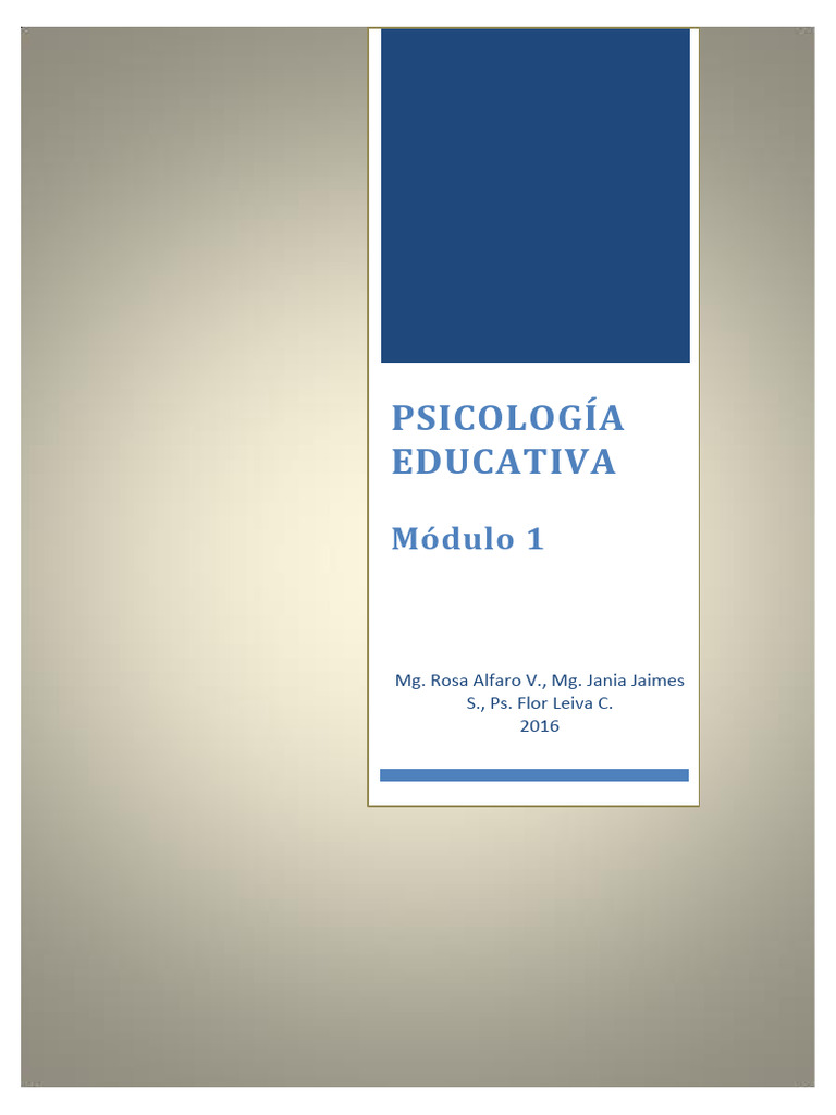 Modulo Psic Educativa | PDF | Sicología | Aprendizaje