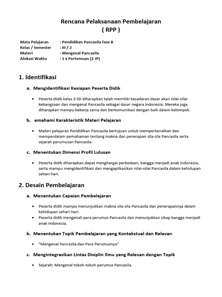 RPP Kelas III | PDF