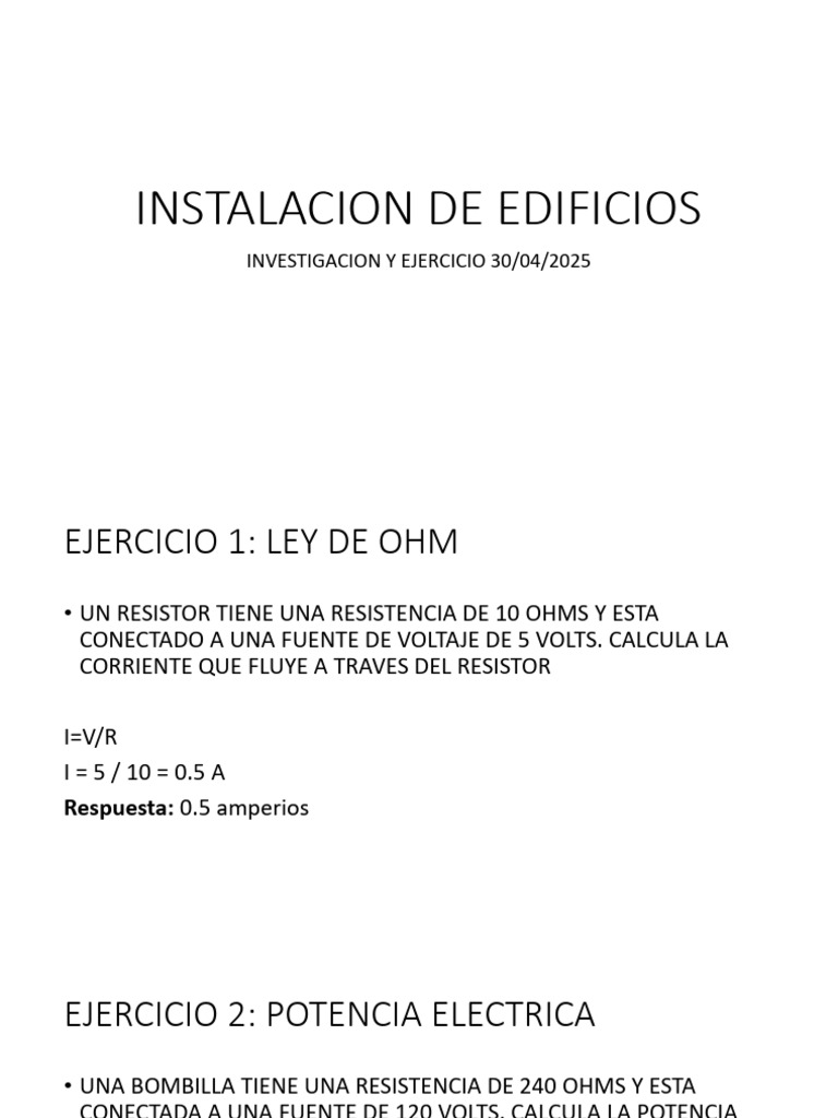 INSTALACION DE EDIFICIOS INVESTIGACION UNIDAD 3 Reselto | PDF