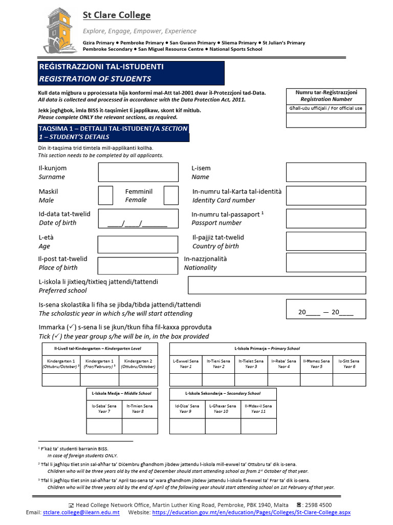 Student Tuition Registration Form | PDF | Social Institutions ...