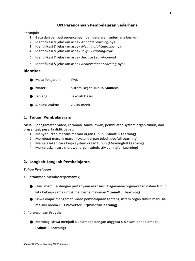 Contoh Modul Ajar Deep Learning | PDF