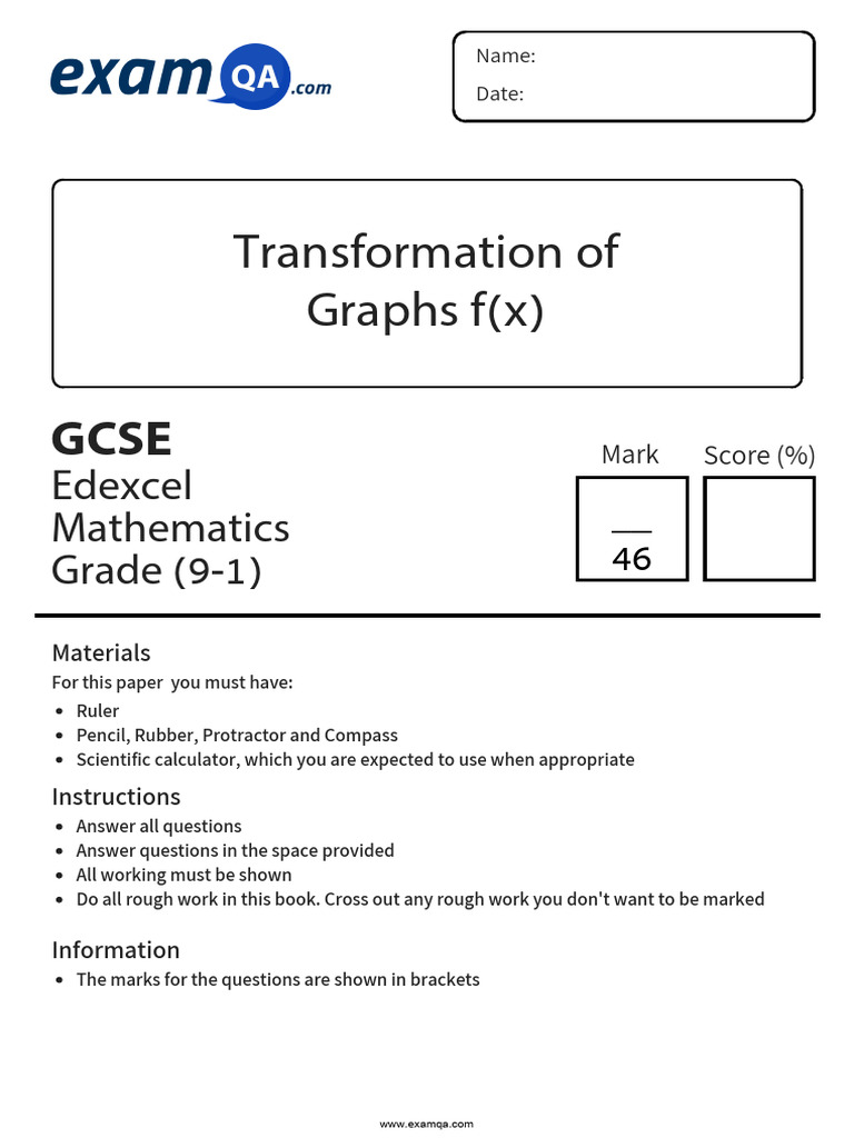 GCSE-Transformation-of-Graphs-Solutions | PDF | Mathematics ...