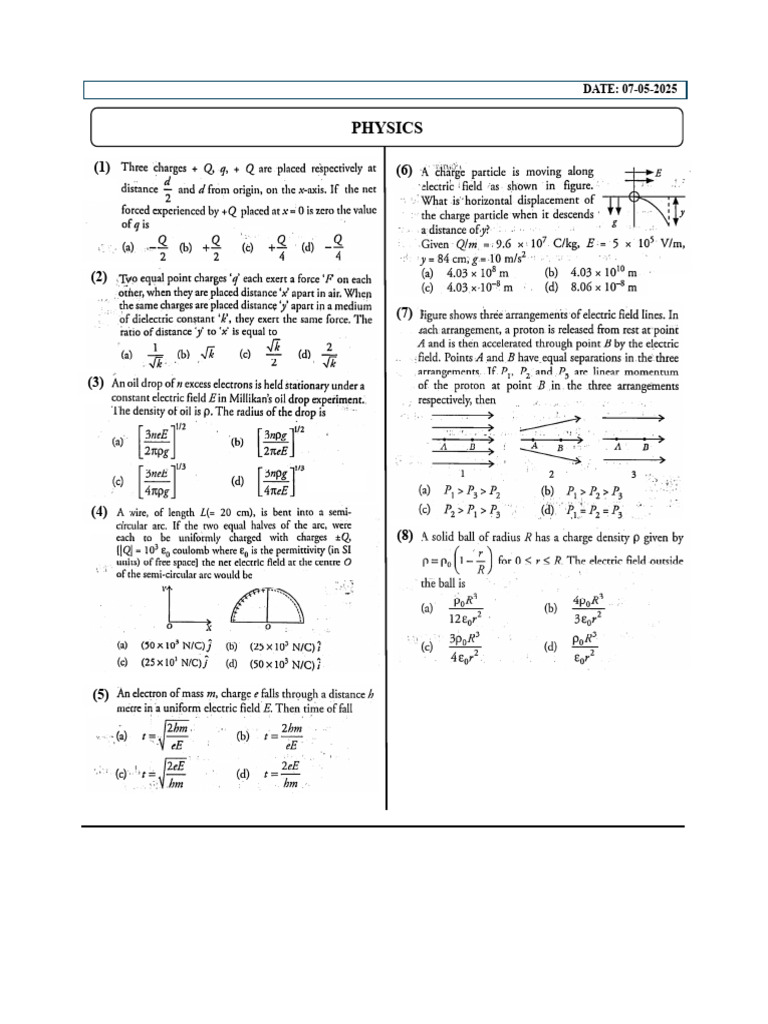 Physics 07-05-2025 | PDF