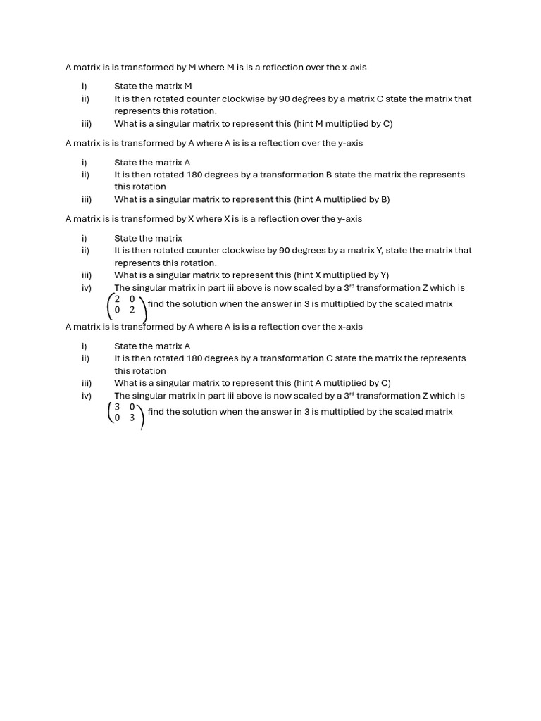 Matrix Transformations and Reflections | PDF