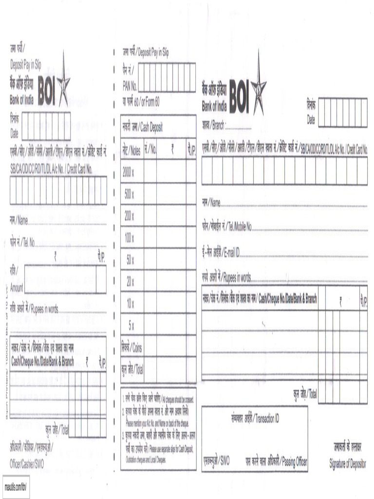 Boi Cash Payinslip | PDF