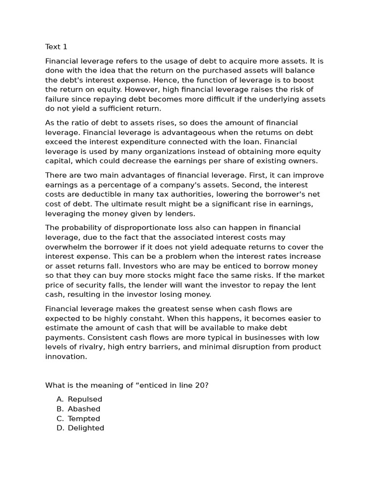 Latihan Reading & Cloze Passage Part 2 | PDF | Coal | Leverage (Finance)