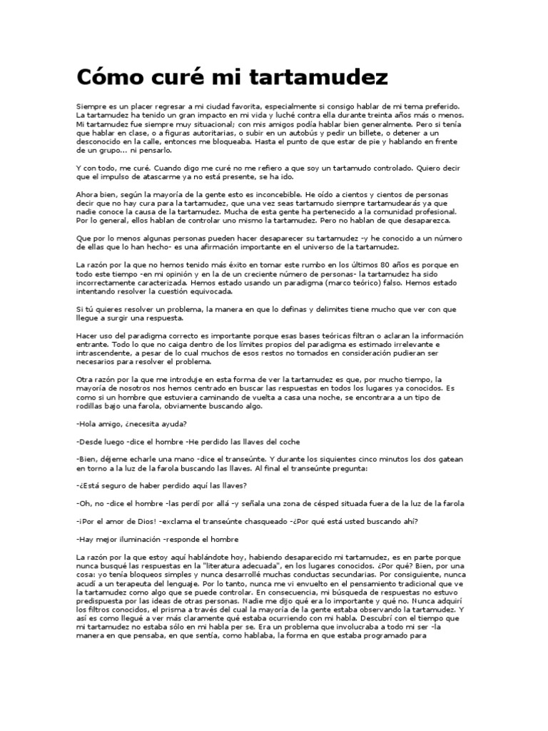 Cómo Curé Mi Tartamudez | PDF | Tartamudeo | Autoestima