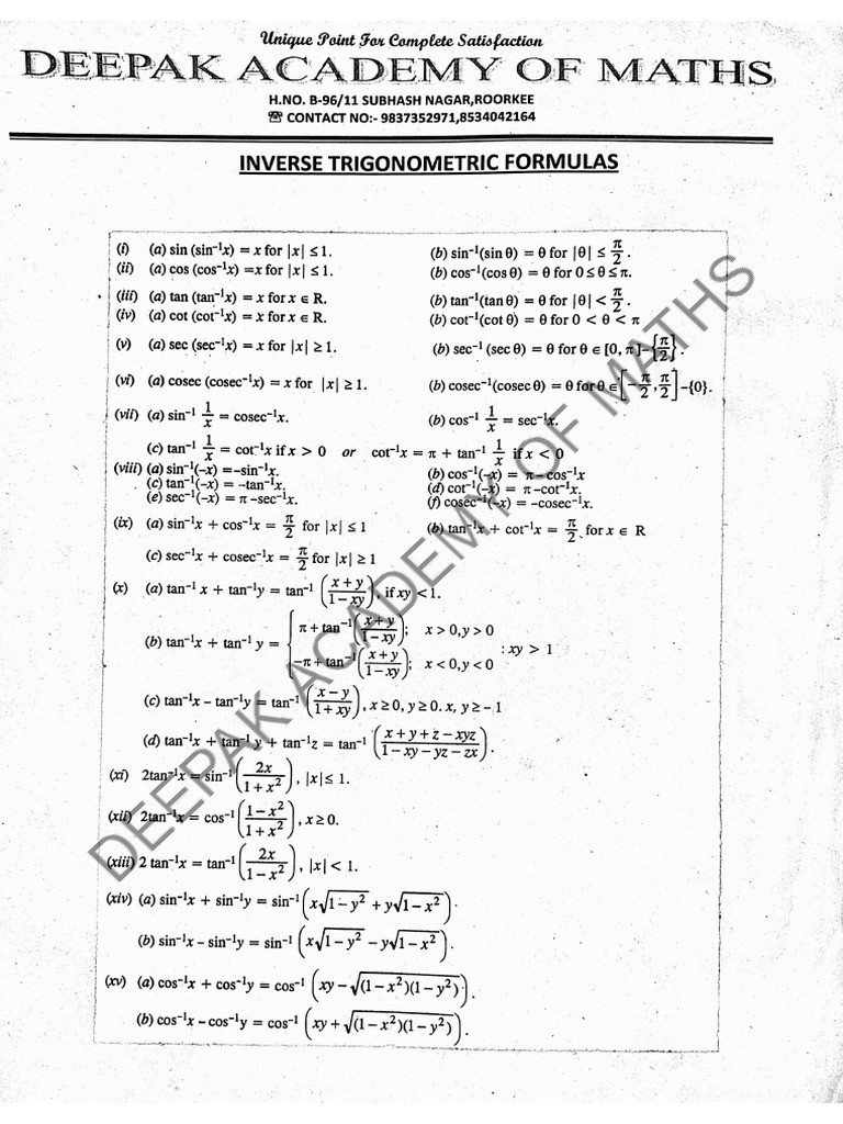 Inverse Trigonometry | PDF