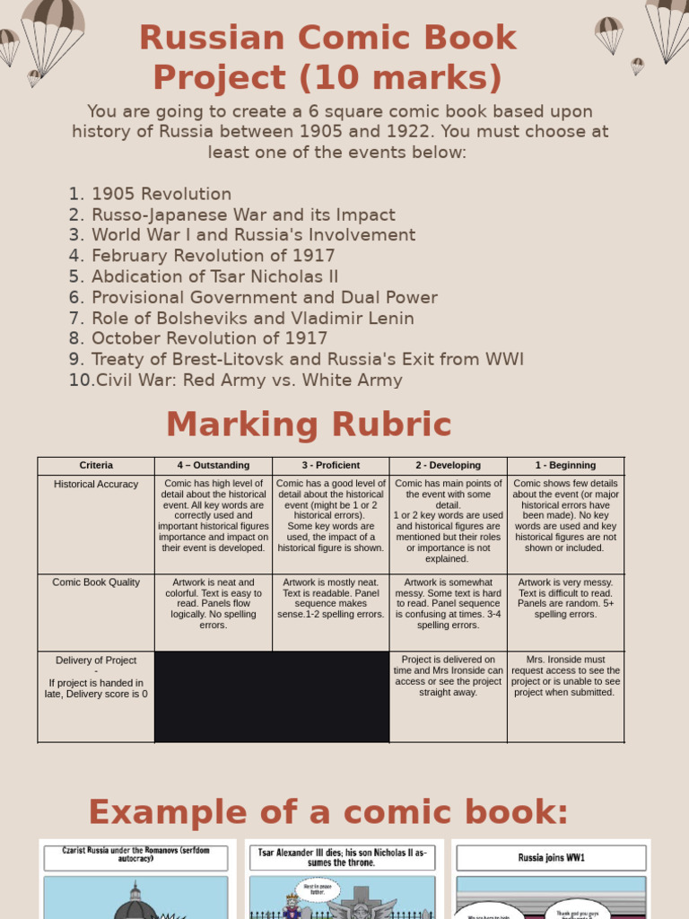 Comic Book Project Instructions | PDF | Russian Revolution | Politics ...