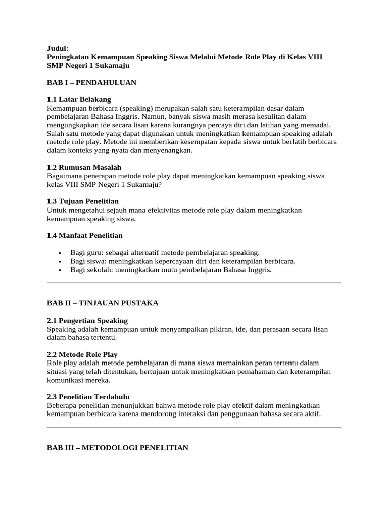 Contoh Karil Sederhana | PDF