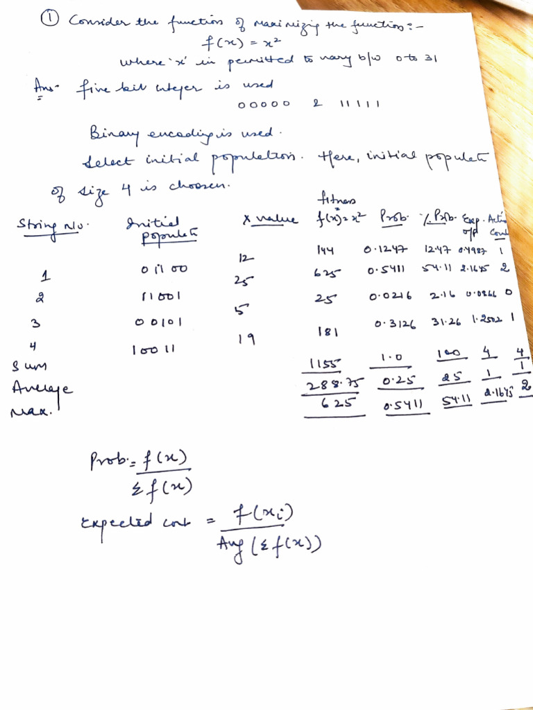 Numerical On Genetic Algorithm | PDF