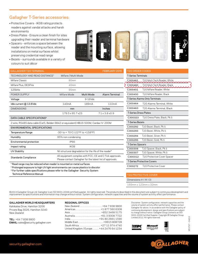 A. Card Reader (T20 C300460) - TDS | PDF