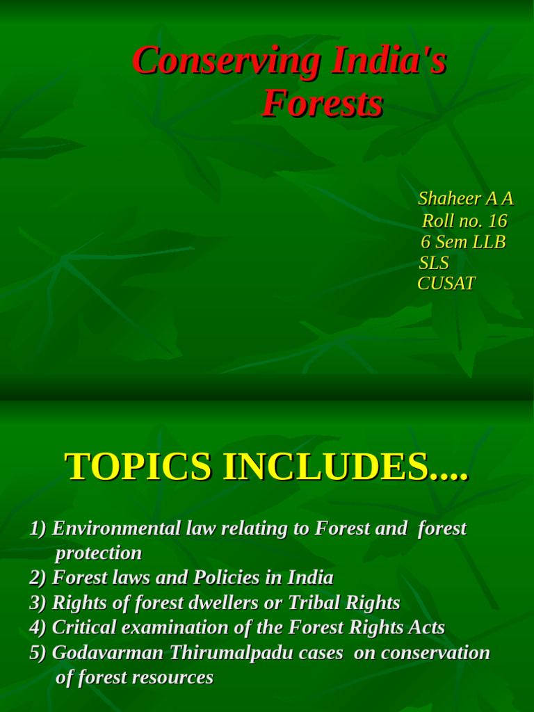 Forest Conservation in India | PDF | Forests | Natural Environment