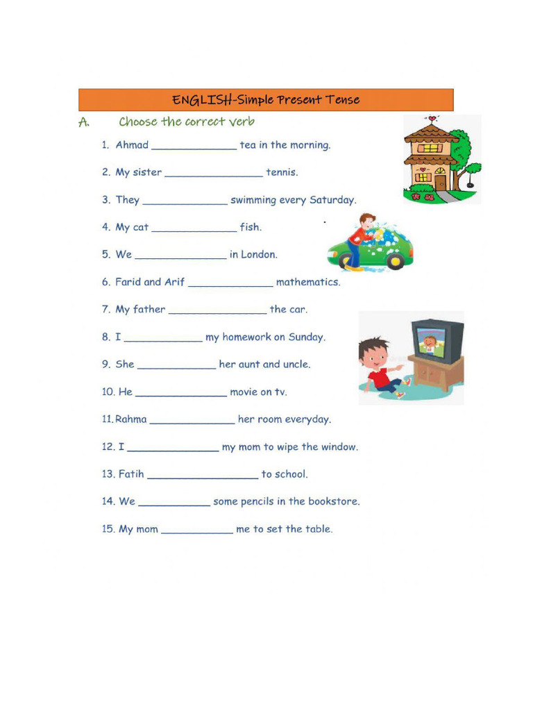 Exercise Simple Present-Grade 6 | PDF