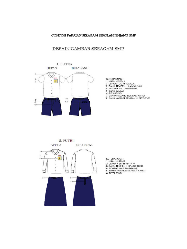 Contoh Gambar Seragam SMP | PDF
