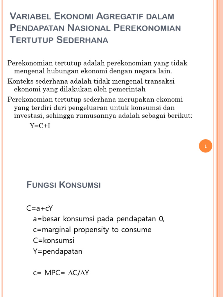 2.variabel Ekonomi Agregatif Dalam Perekonomian Tertutup Sederhana | PDF