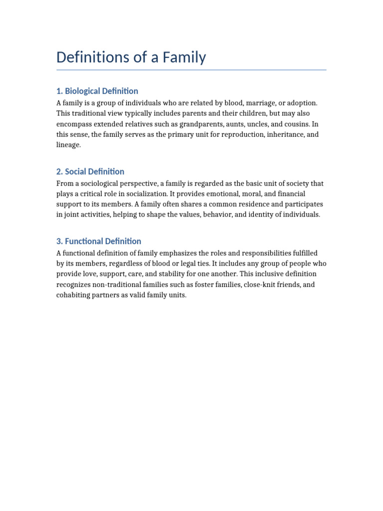 Definitions of A Family | PDF