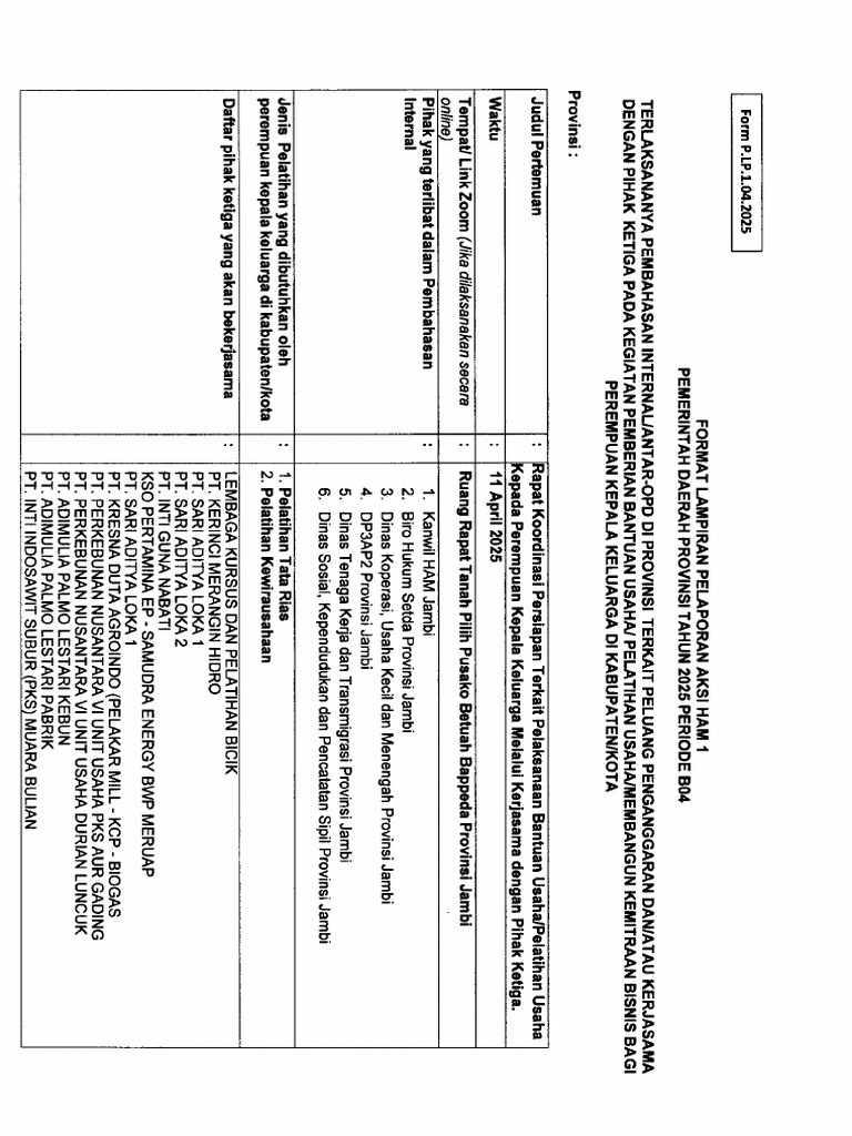 Lampiran Aksi 1 B04 2025 | PDF
