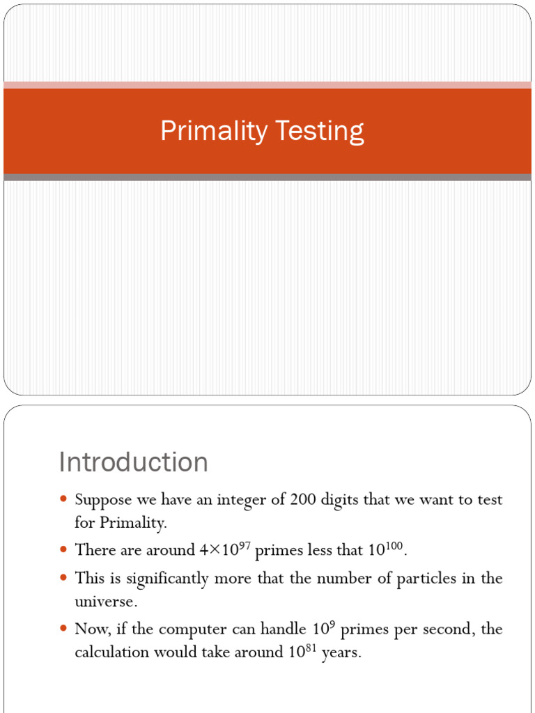 Primality Testing Methods Explained | PDF | Prime Number | Discrete ...