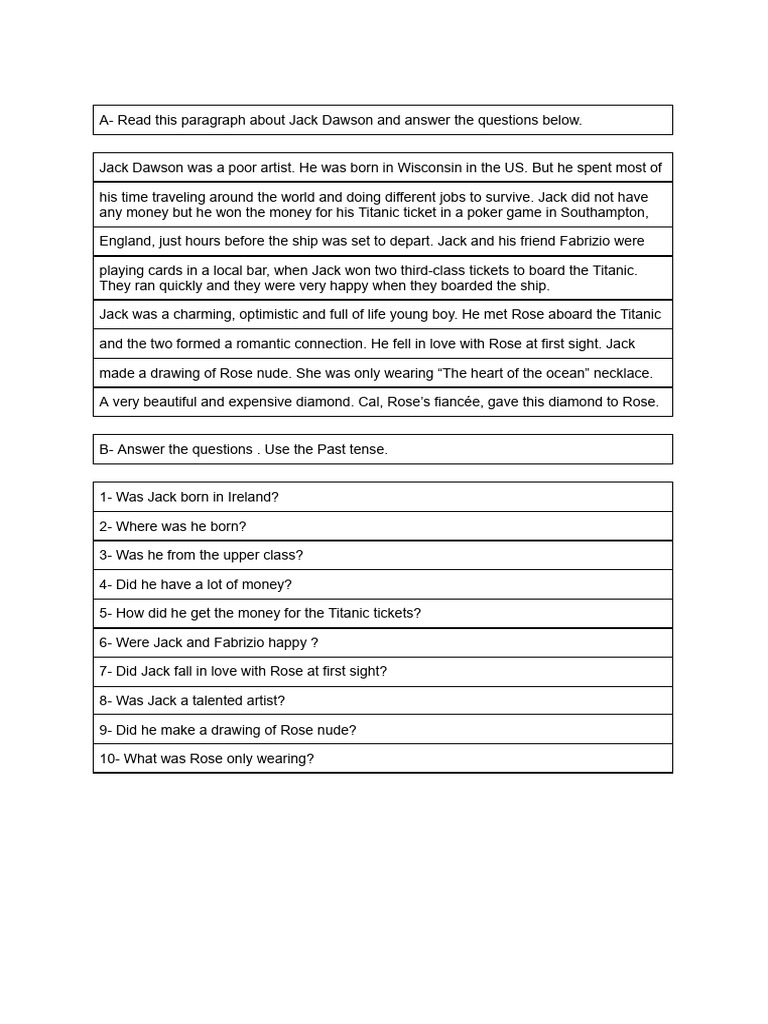 Titanic (Activities 2) | PDF