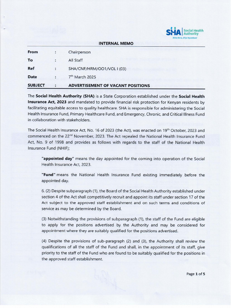 Advertisement of Vacant Positions | PDF