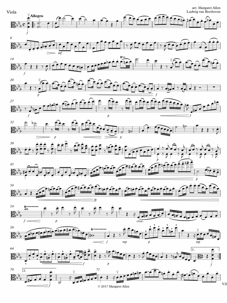Beethoveen Duo Eyeglasses For 2 Violas - Viola1 Part | PDF