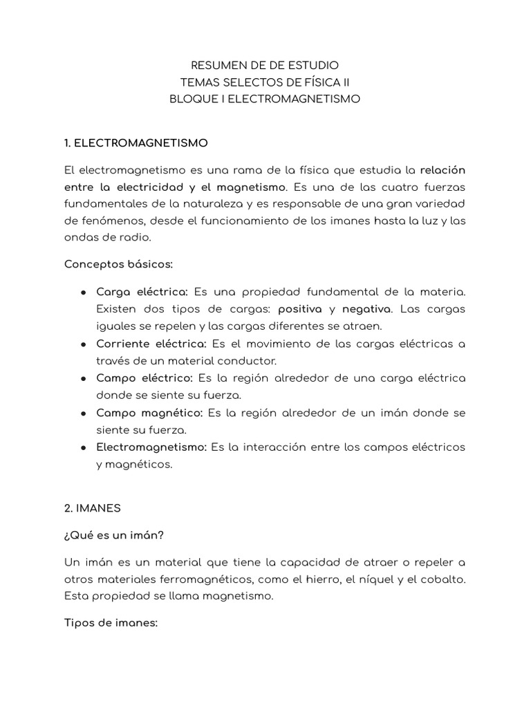 Resumen TSF Ii Bi | PDF | Imán | Inductancia
