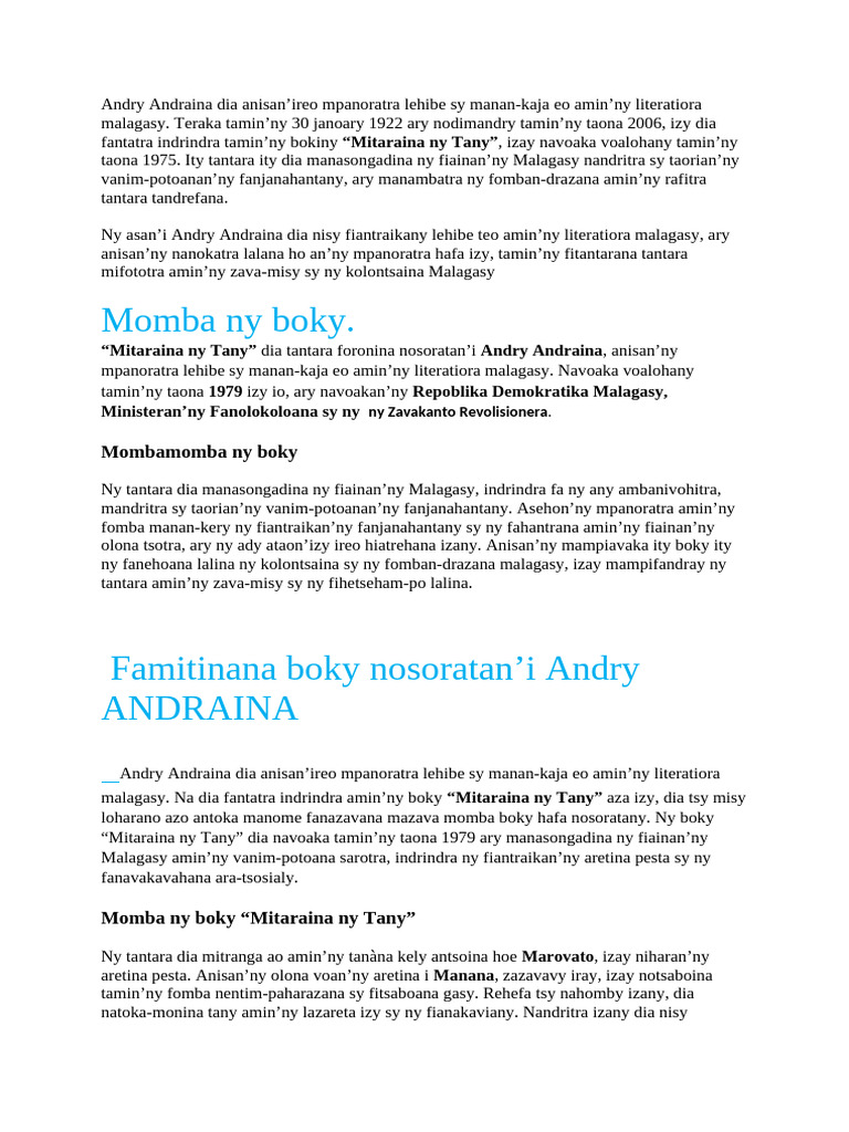 Andry Andraina | PDF