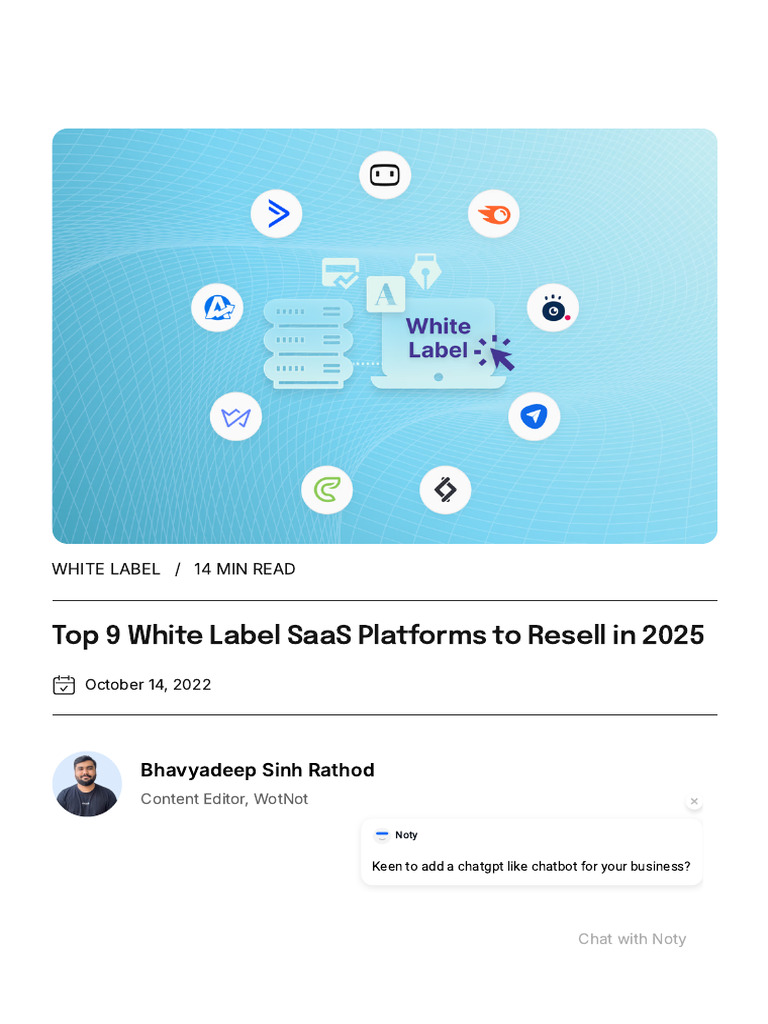 Top 9 White Label SaaS Platforms To Resell in 2025 - WotNot | PDF | Software As A Service ...