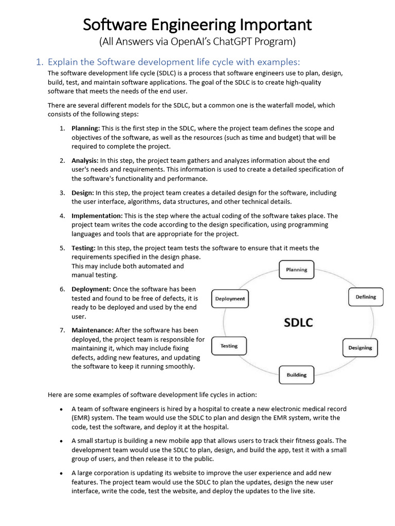 Software Engineering Important | PDF | Software Development Process ...