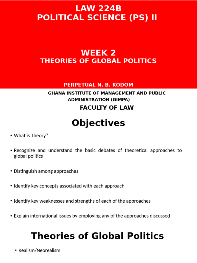 WEEK 2 Theories of Global Politics | PDF | Feminism | Gender Studies