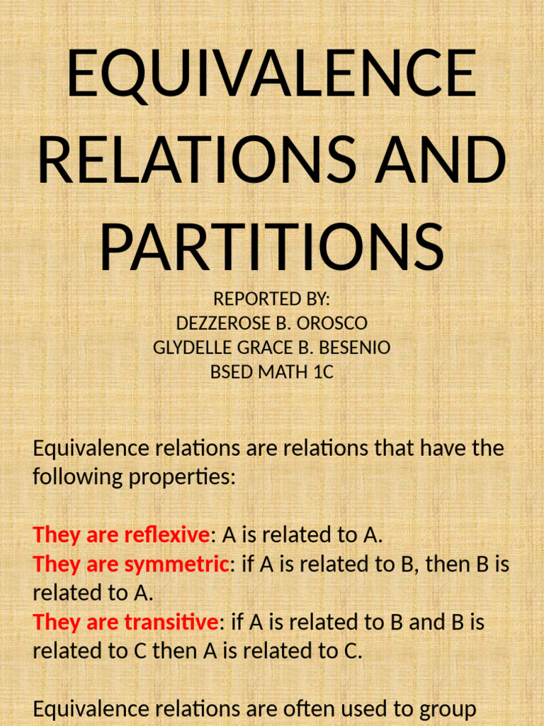 Equivalence Relations and Partitions | PDF | Geometry | Mathematical Concepts