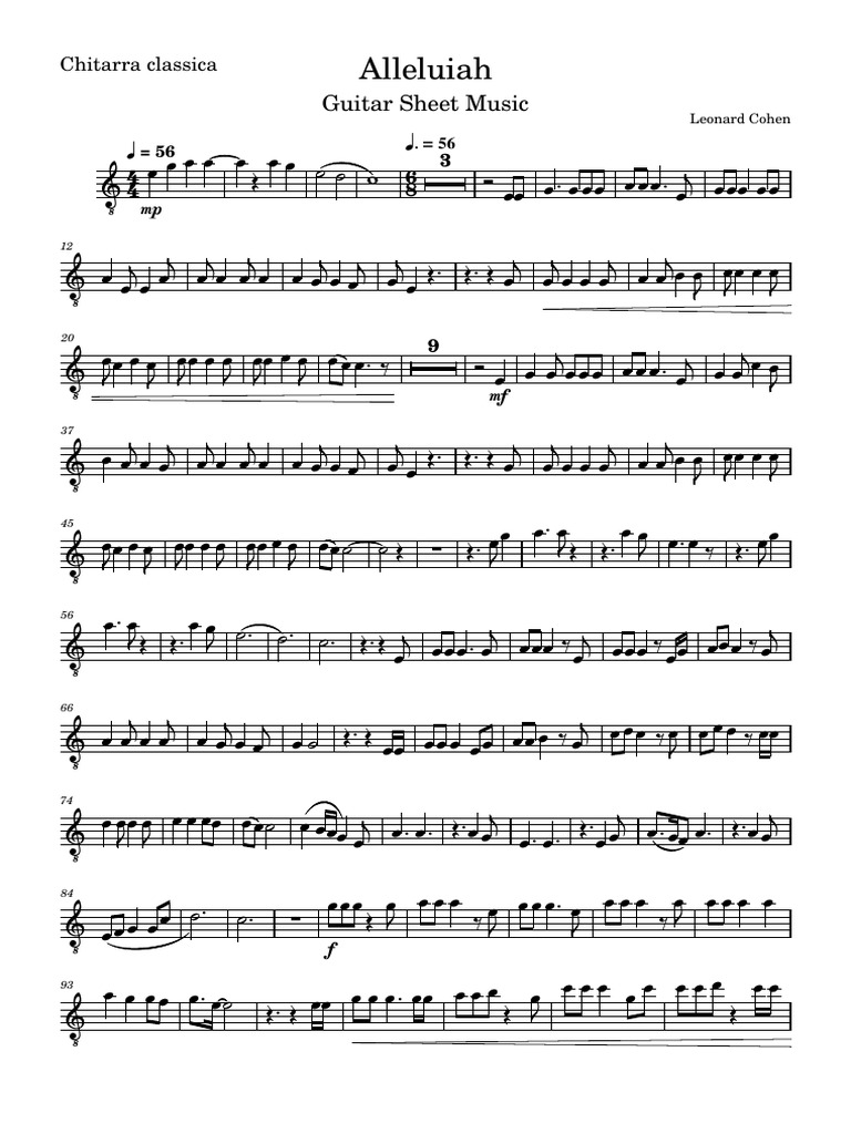 ALLELUIAH - Leonard Cohen (Kitara) | PDF