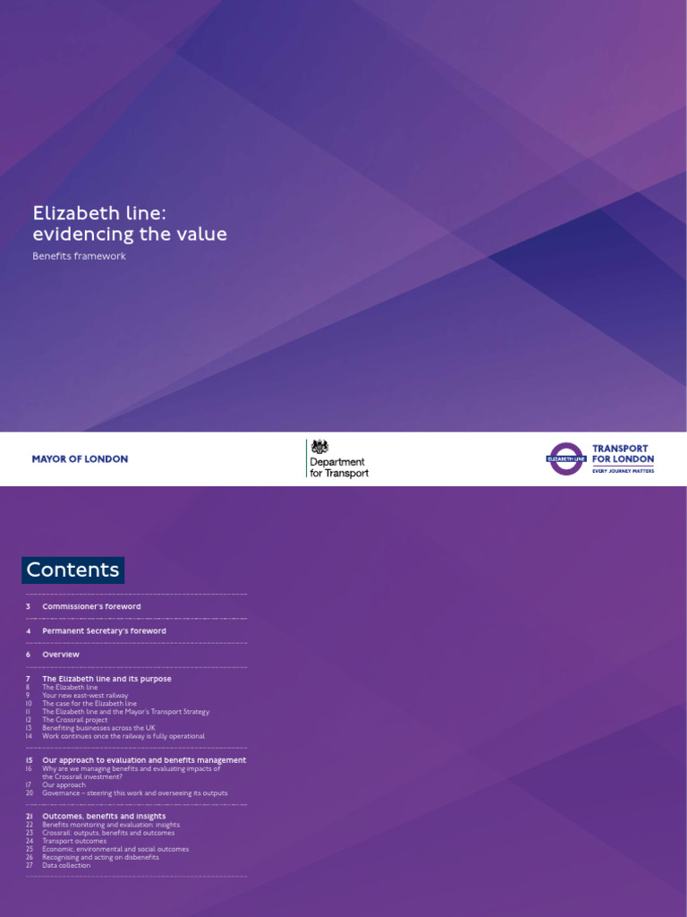 TFL Elizabeth Line Benefits Framework | PDF | Transport