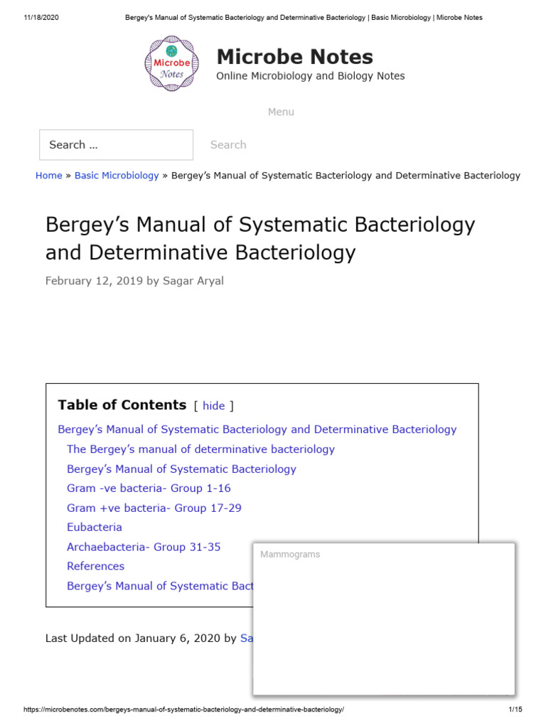 Bergey's Manual Overview and Insights | PDF | Bacteria | Microbiology