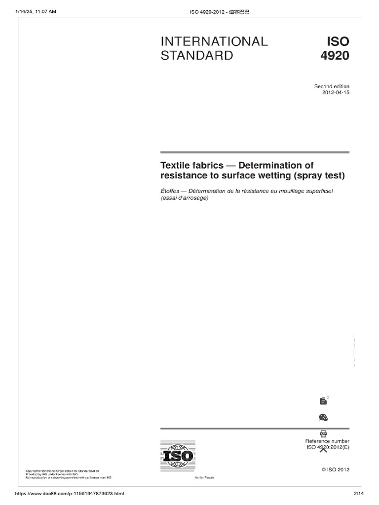 Iso 4920-2012 | PDF