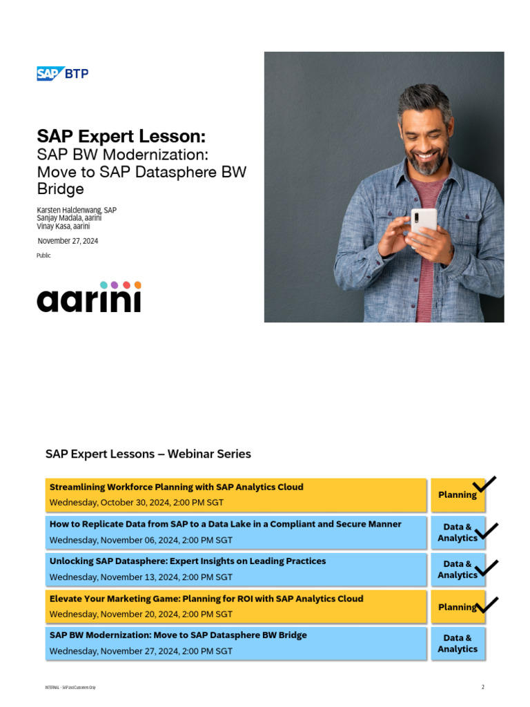 SAP BW Modernization - Move To SAP Datasphere BW Bridge | PDF | Cloud Computing | Data