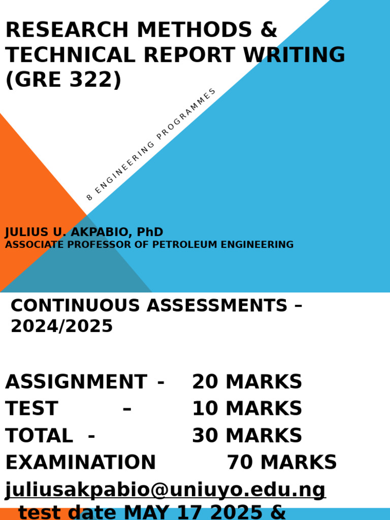 Gre 322 Lecture 2024.2025 | PDF | Science | Statistics