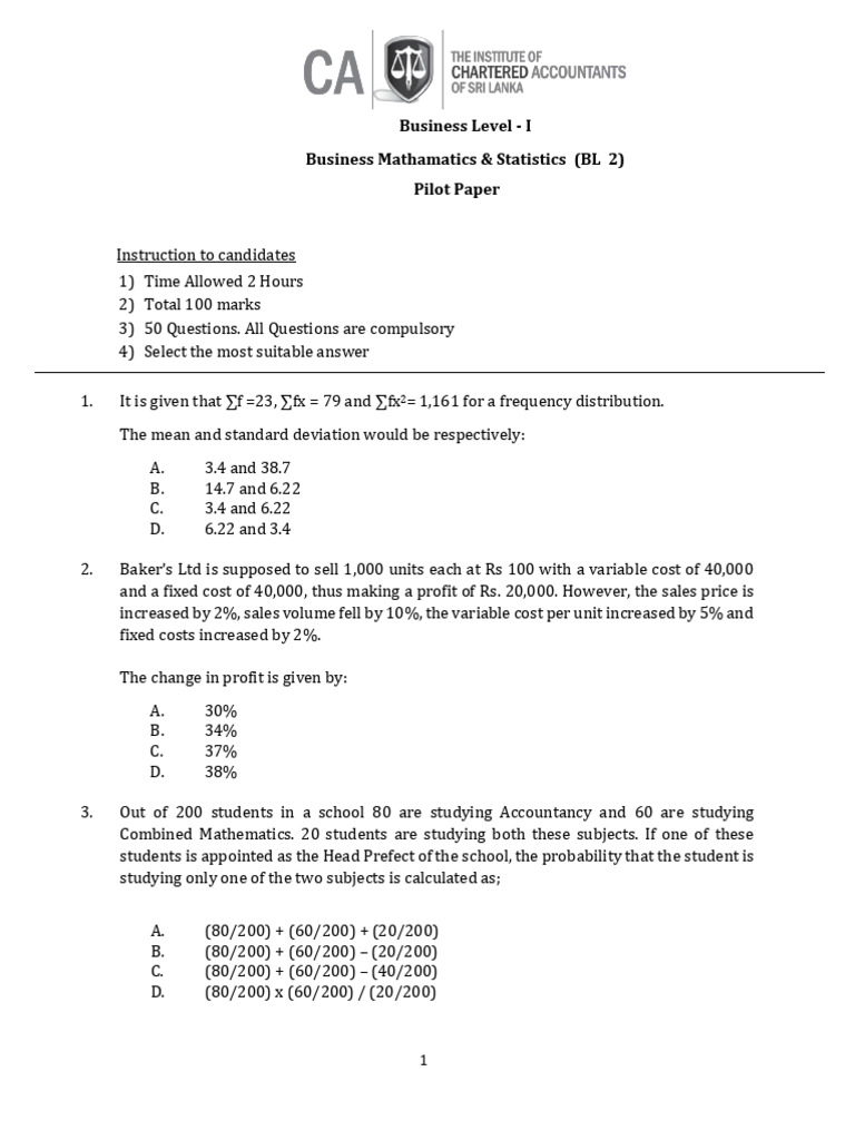 BL2 Pilot Paper (English) Updated | PDF | Median | Mean