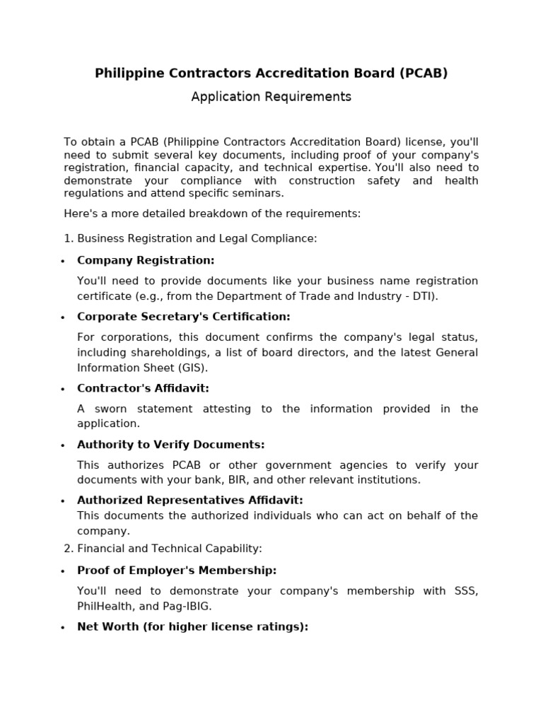 Philippine Contractors Accreditation Board | PDF | Corporations | Business