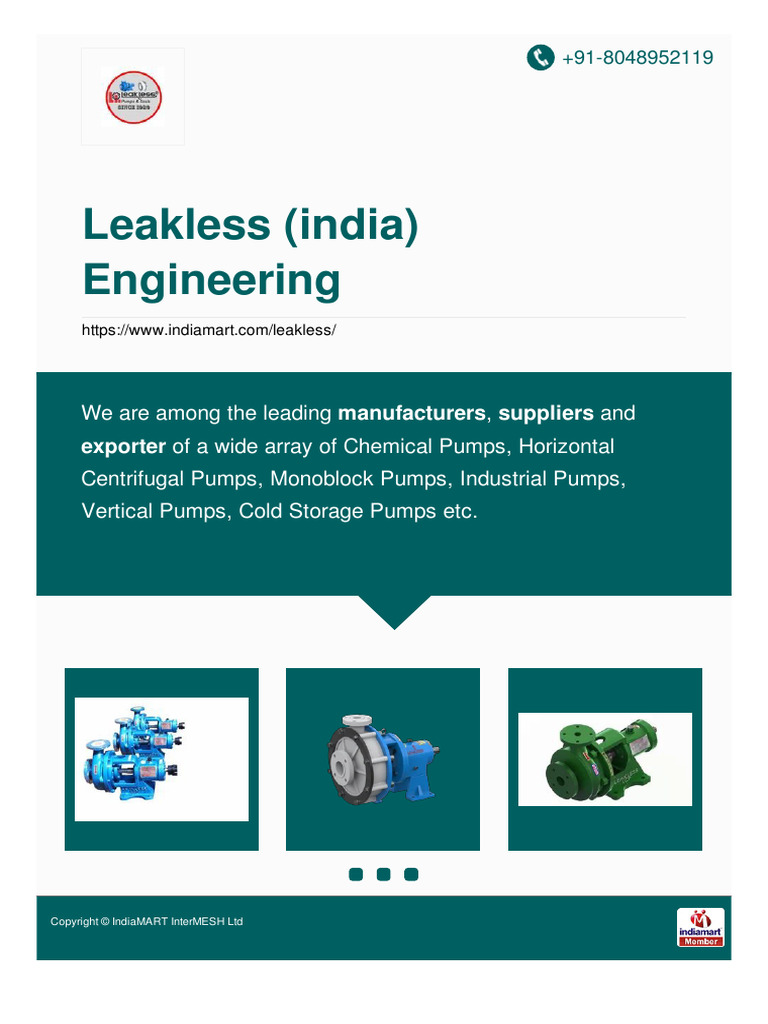 Leakless India Engineering | PDF | Pump | Hydraulics