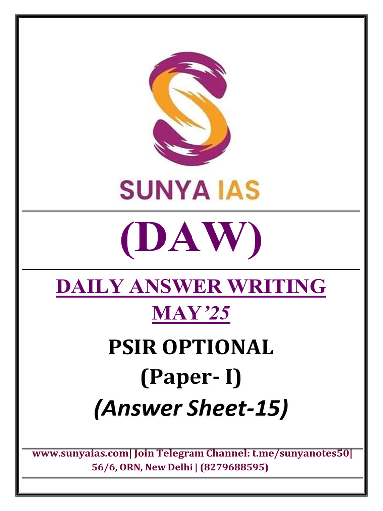 15 QP Psir May'25 Daw Paper 1 | PDF