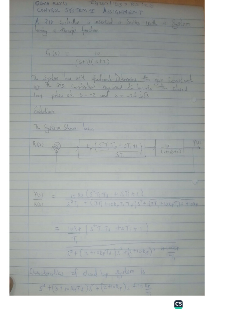 Control System 2 Assignment | PDF